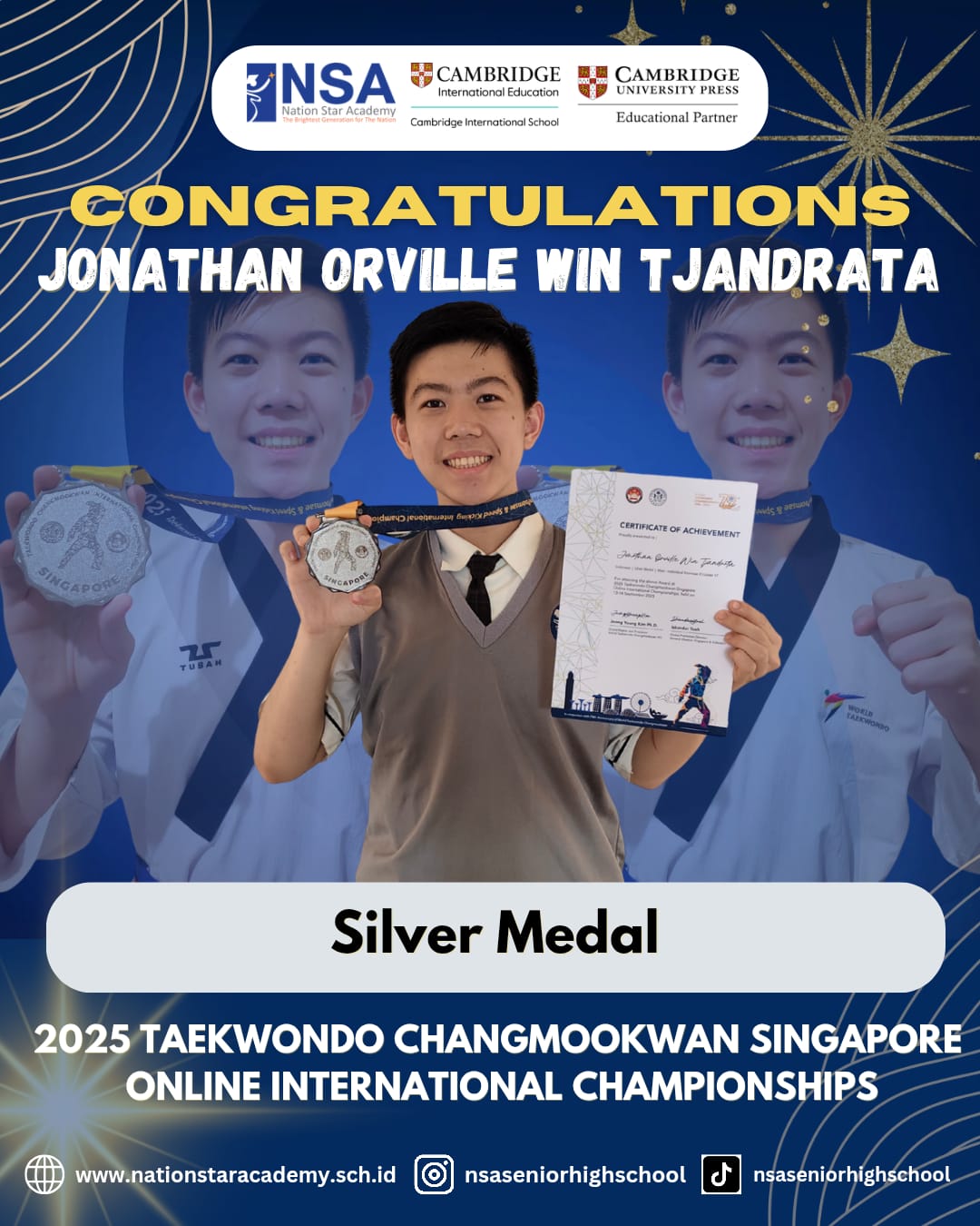 Congratulations to Jonathan Orville Win Tjandrata - Nation Star Academy