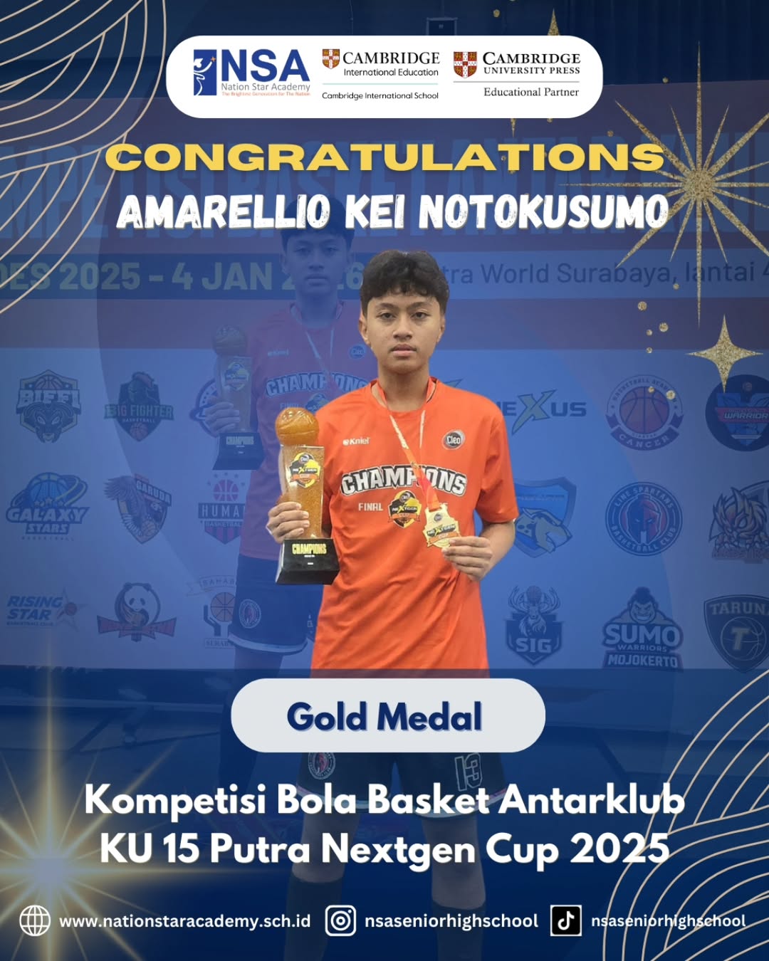 Congratulations to Amarellio Kei Notokusumo - Nation Star Academy